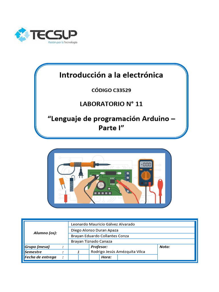 Lab. - 11 - Lenguaje - de - Programacion Arduino Parte 2 - Grupo 5 | PDF | Arduino | Electrónica