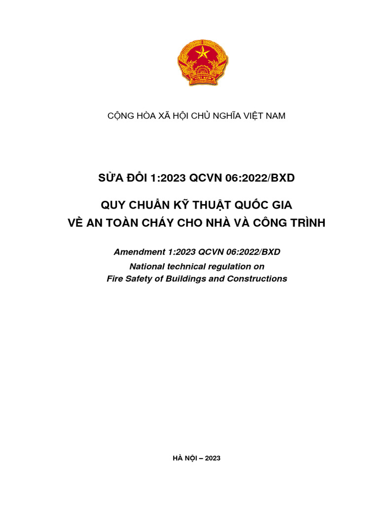 Quy Chuan Sua Doi 1 2023 QCVN 06 2022 BXD Ve An Toan Chay Cho Nha Va Cong Trinh | PDF