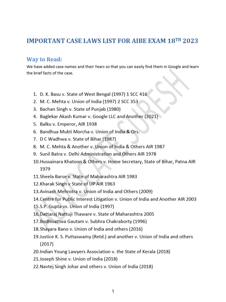 AIBE Study Material 2023 2 | Download Free PDF | Preferred Stock ...