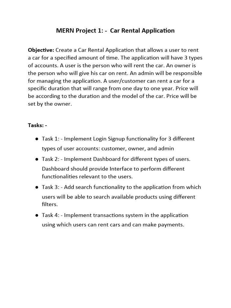 Car Rental Application Overview | PDF | Databases | Application Software