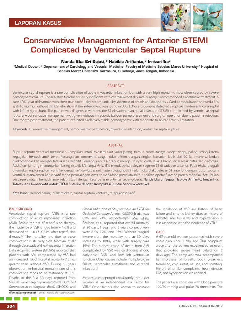 Conservative Care for STEMI with VSR | PDF | Myocardial Infarction | Heart