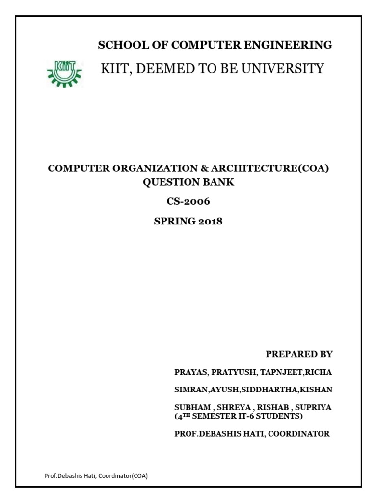 Coa Question Bank | Download Free PDF | Central Processing Unit | Computer Architecture