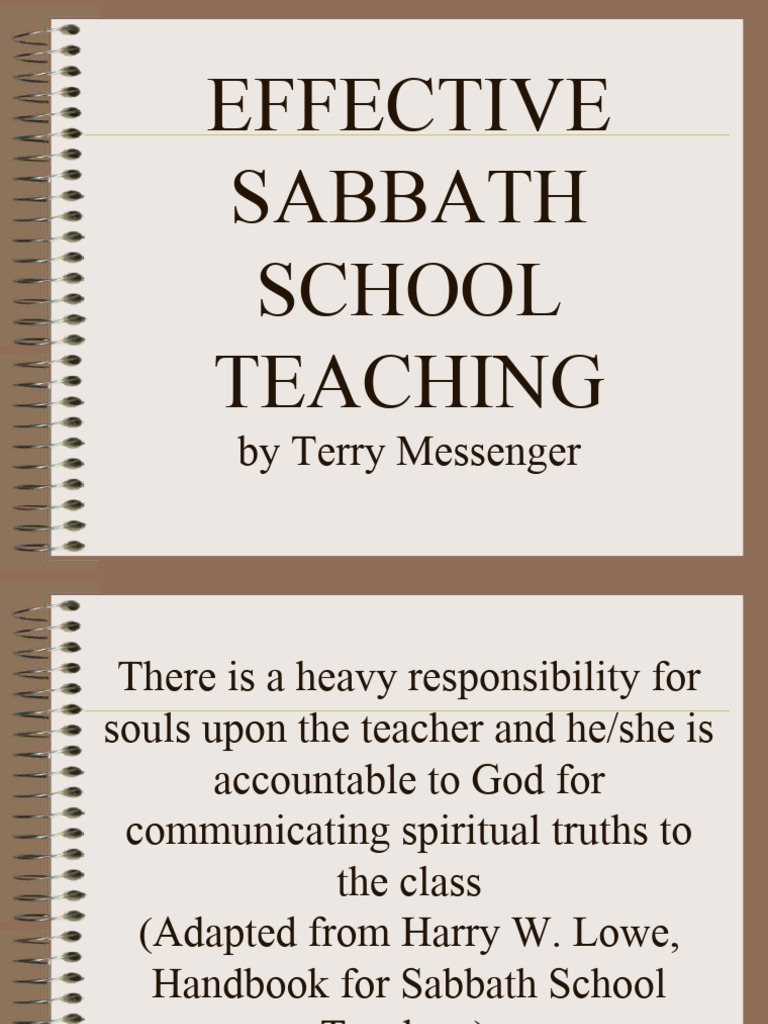 Effective Sabbath School Teaching | PDF | Teachers | Bible