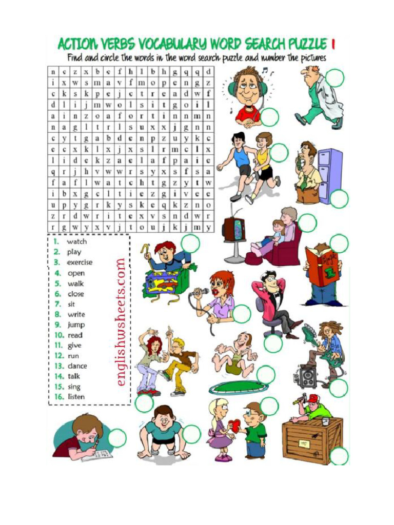 Wordsearch Verbs | PDF