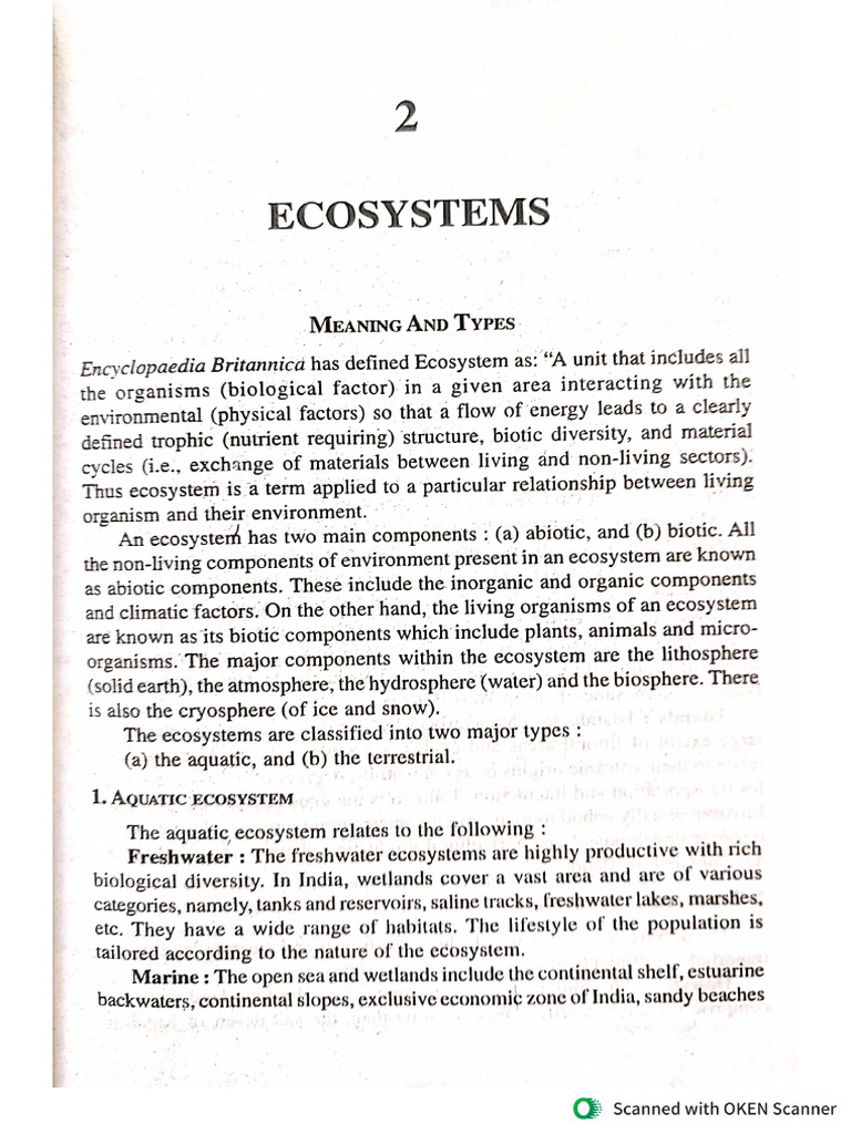 Ecosystems | PDF