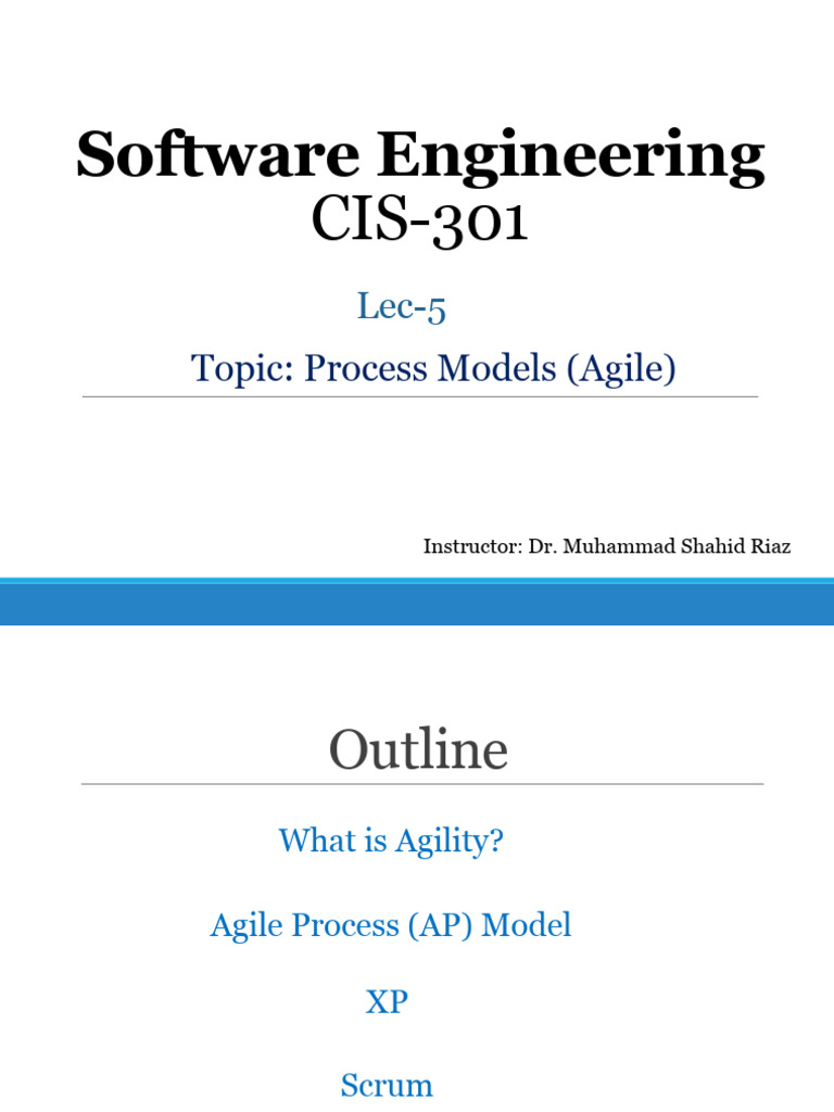 LEC 5 (SE) SW Process Models III Agile 1 | PDF | Scrum (Software Development) | Agile Software ...