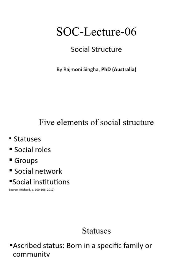 SOC Lecture Social Structure 05 6 | PDF | Career & Growth | Social Science