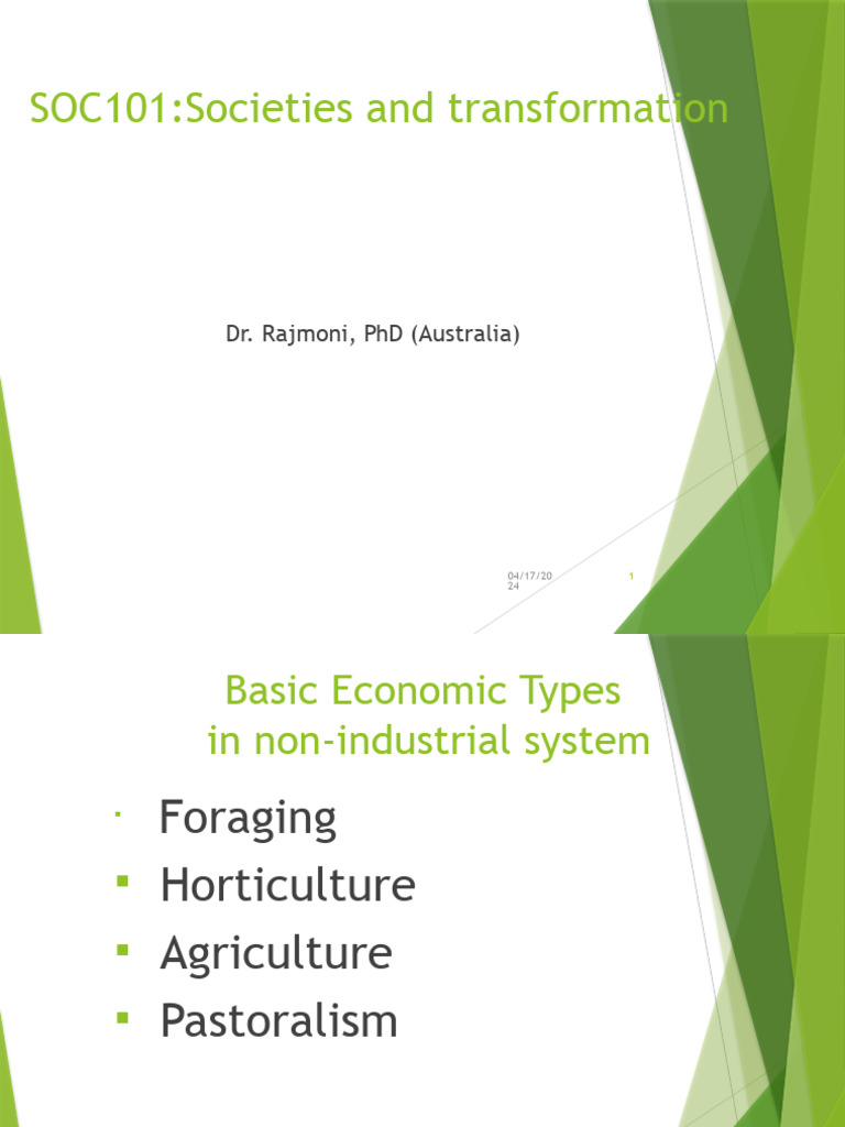 SOC Lecture 8 Society Transformation | PDF | Hunter Gatherer | Agriculture