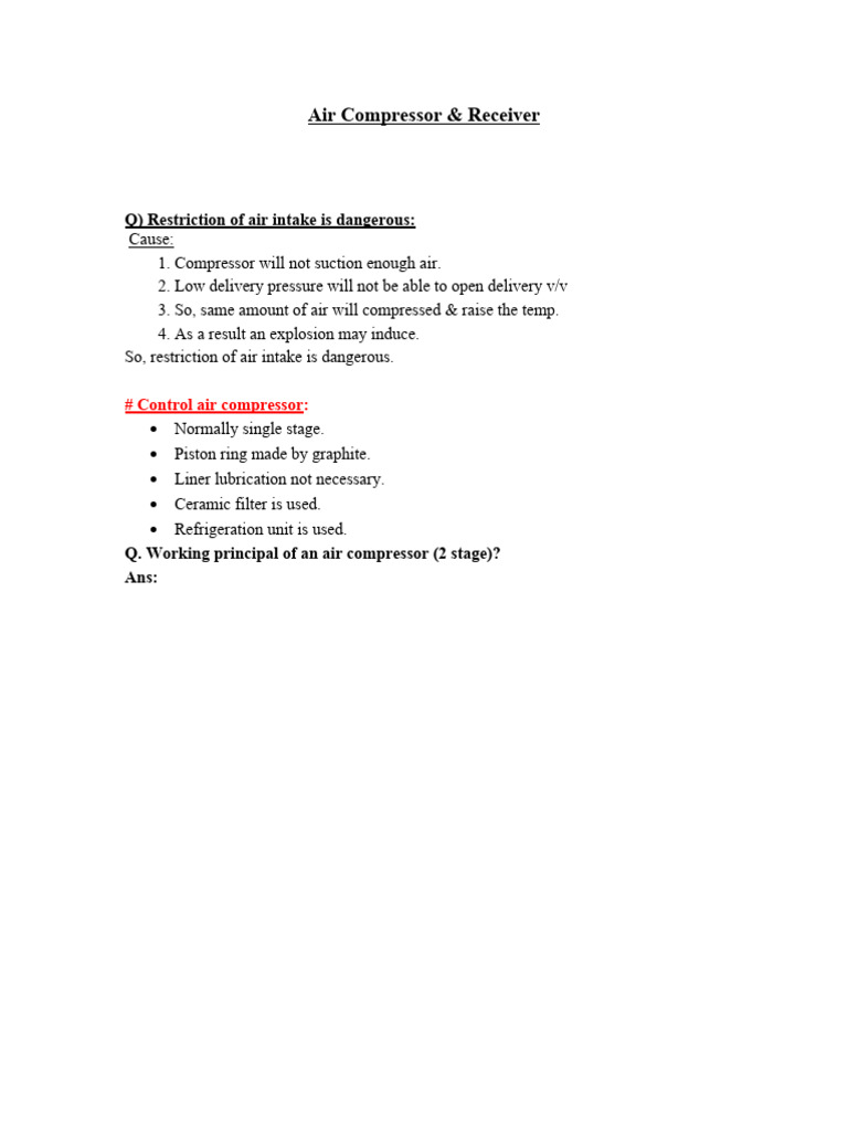 Air Compressor | PDF | Piston | Gases
