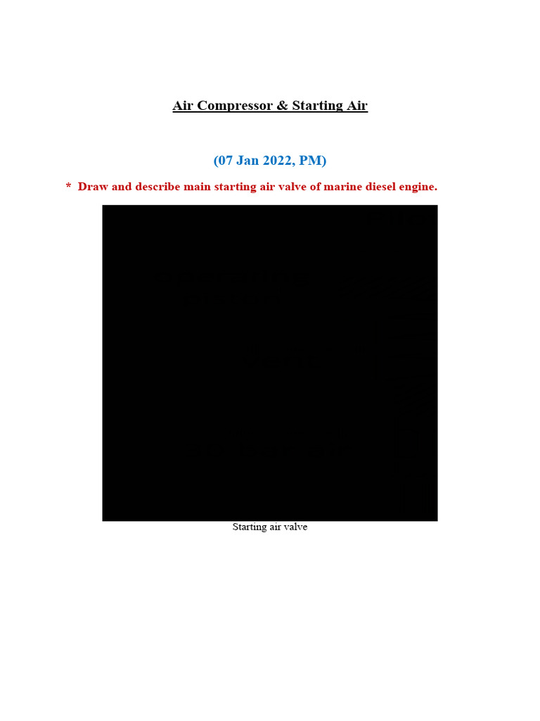 Air Compressor and Starting Air System | PDF | Piston | Internal ...