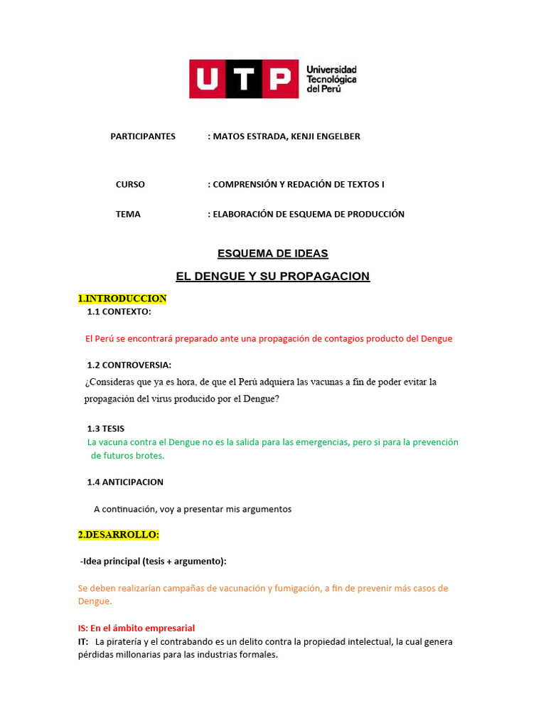 Esquema de Redaccion - 2 | Descargar gratis PDF | Vacunas | Salud pública