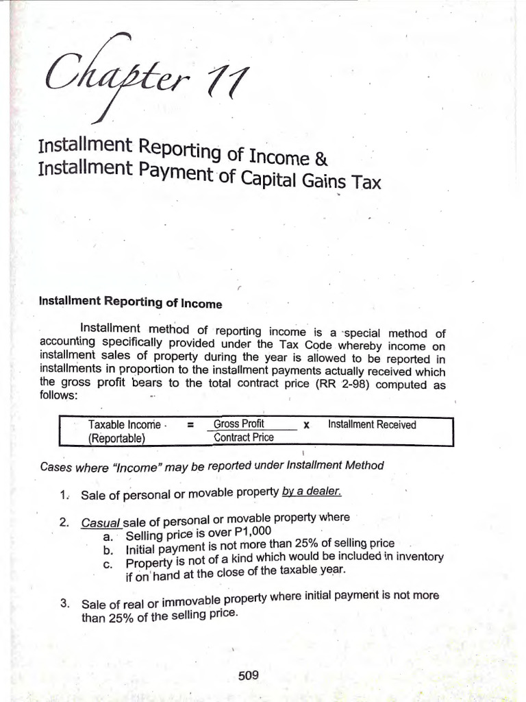Chapter 11 - Installment Reporting and Payment | PDF | Business Law ...