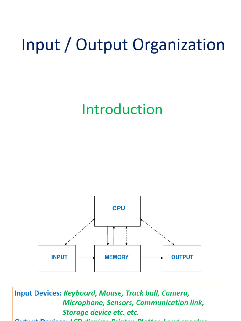 L13 Input Output Organization | Download Free PDF | Input/Output | Operating System