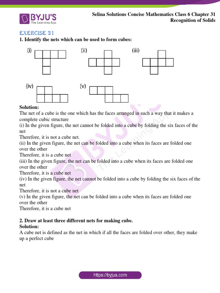 Selina Solutions For Concise Mathematics Class 6 Chapter 31 | PDF | Tetrahedron | Polytopes
