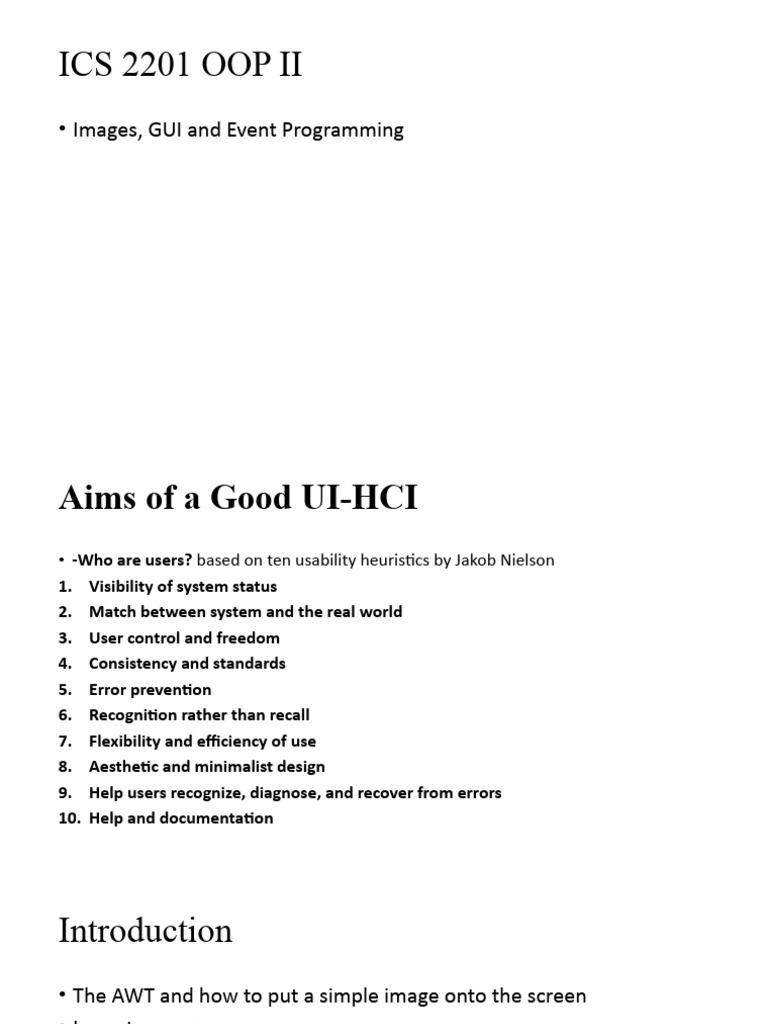 ICS 2201 Images and GUI Programming | PDF | Method (Computer Programming) | Integer (Computer ...