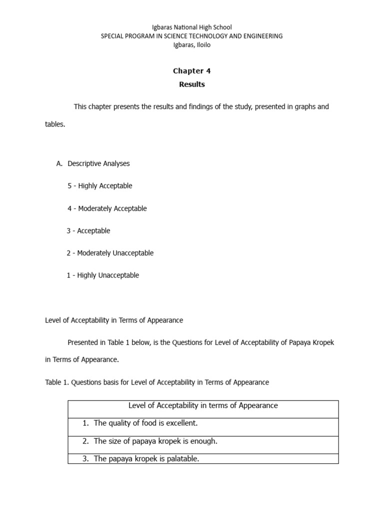Chapter 4 Research Paper Sip | PDF | Foods