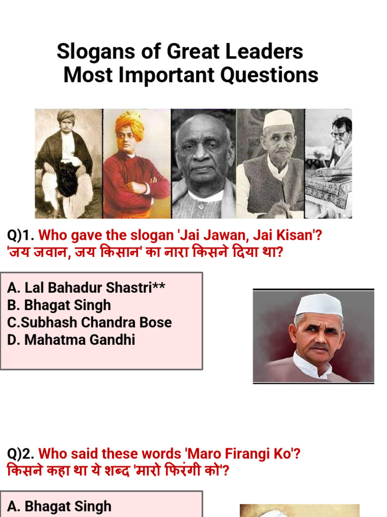 Slogans of Great leaders | PDF