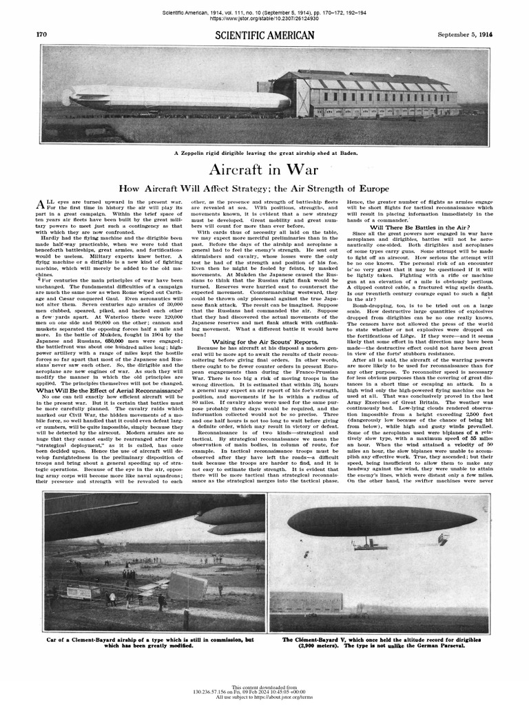 ScientificAmerican 1914 AircraftWar | PDF | Airship | Zeppelin