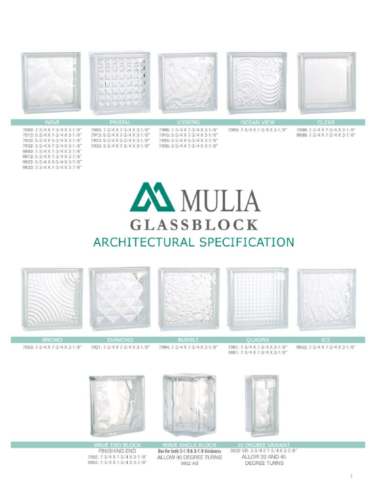 Mulia Glassblock Arch Spec | PDF