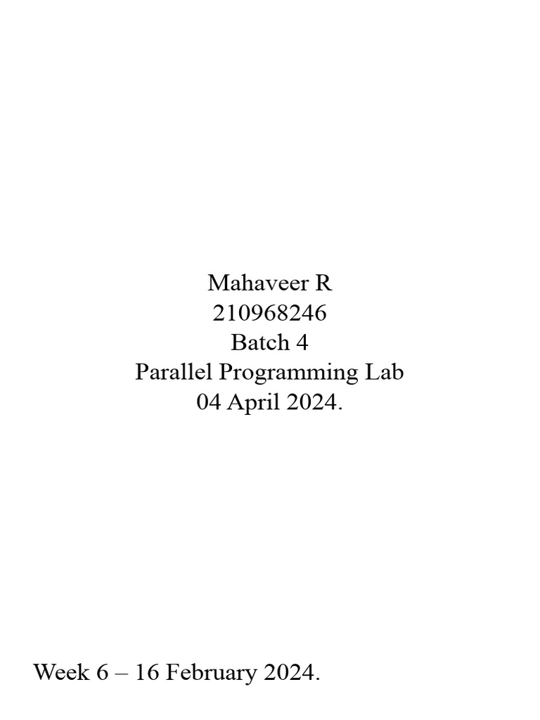 Week 6 10 | PDF | Matrix (Mathematics) | Computing