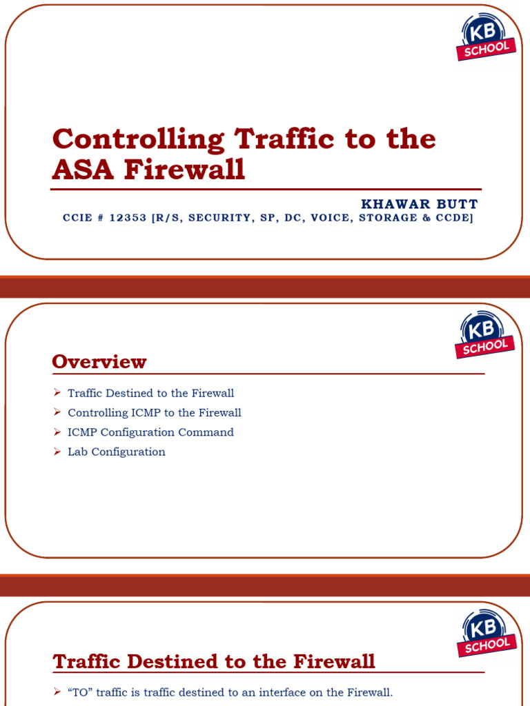 Controlling Traffic To The ASA Firewall: Khawar Butt | PDF | Firewall (Computing) | Computer ...