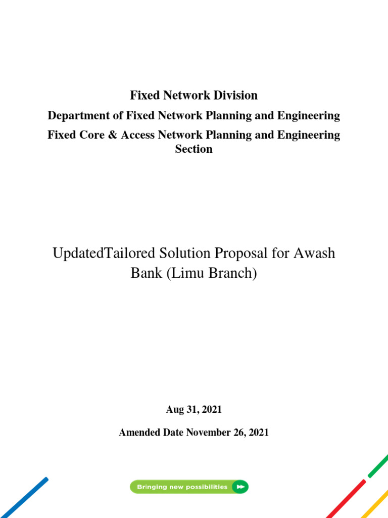 updated proposal for awash bank (Limu) branch | PDF | Virtual Private ...