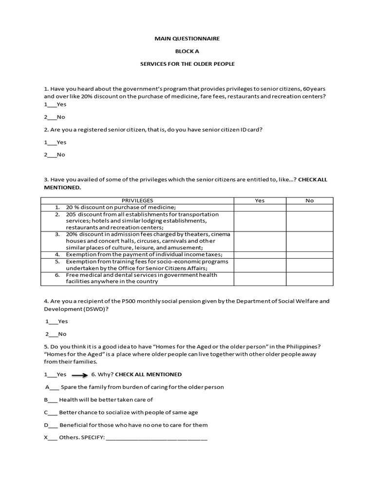 QUESTIONNAIRE | PDF | Loans | Income