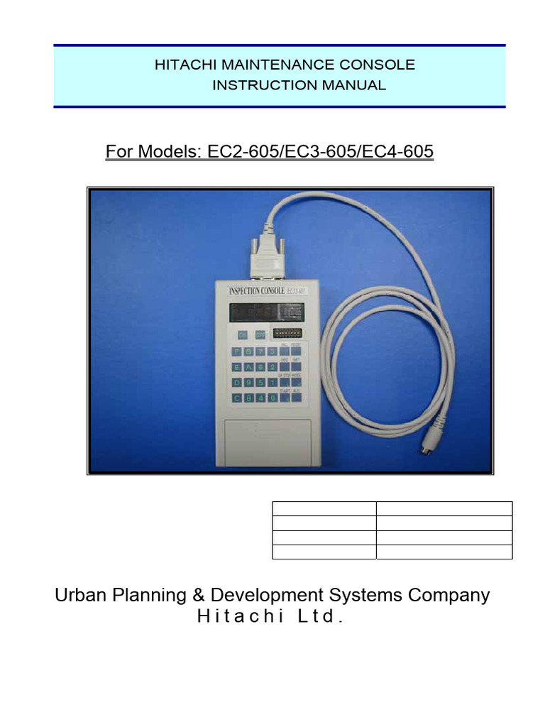 Hitachi Maintenance Console | PDF
