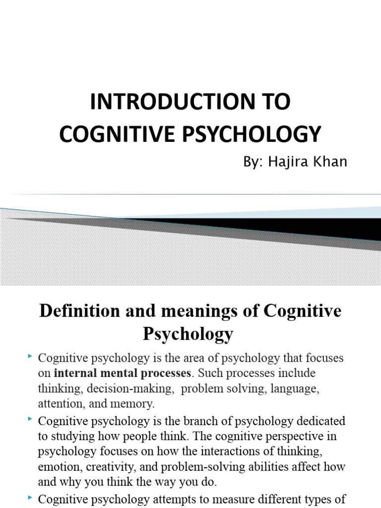 Introduction to Cognitive Psychology | PDF | Cognitive Psychology ...