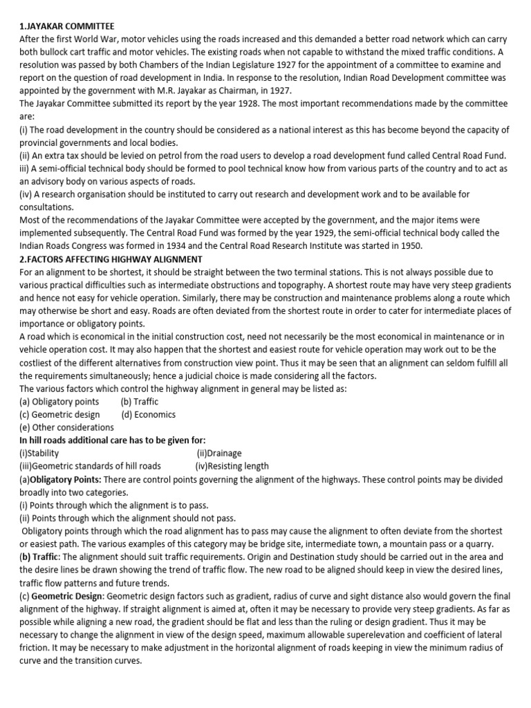 1.jayakar Committee | PDF | Road Surface | Transport Infrastructure