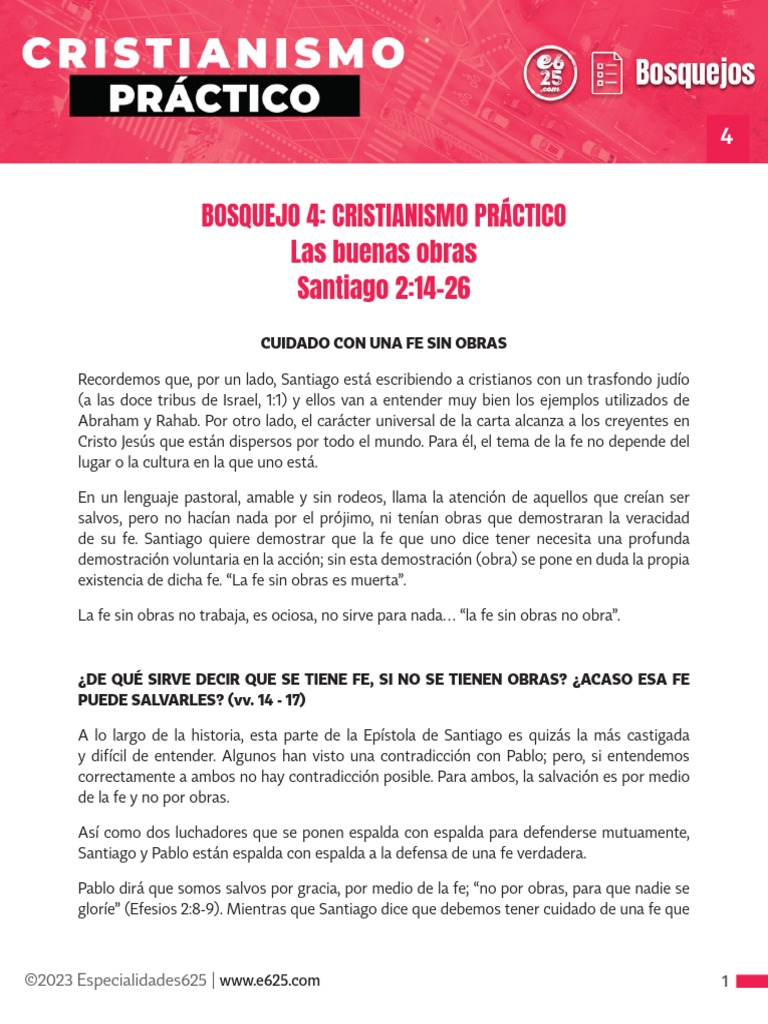 Bosquejo Cristianismo Practico 04 | PDF | Fe | Pablo el apóstol