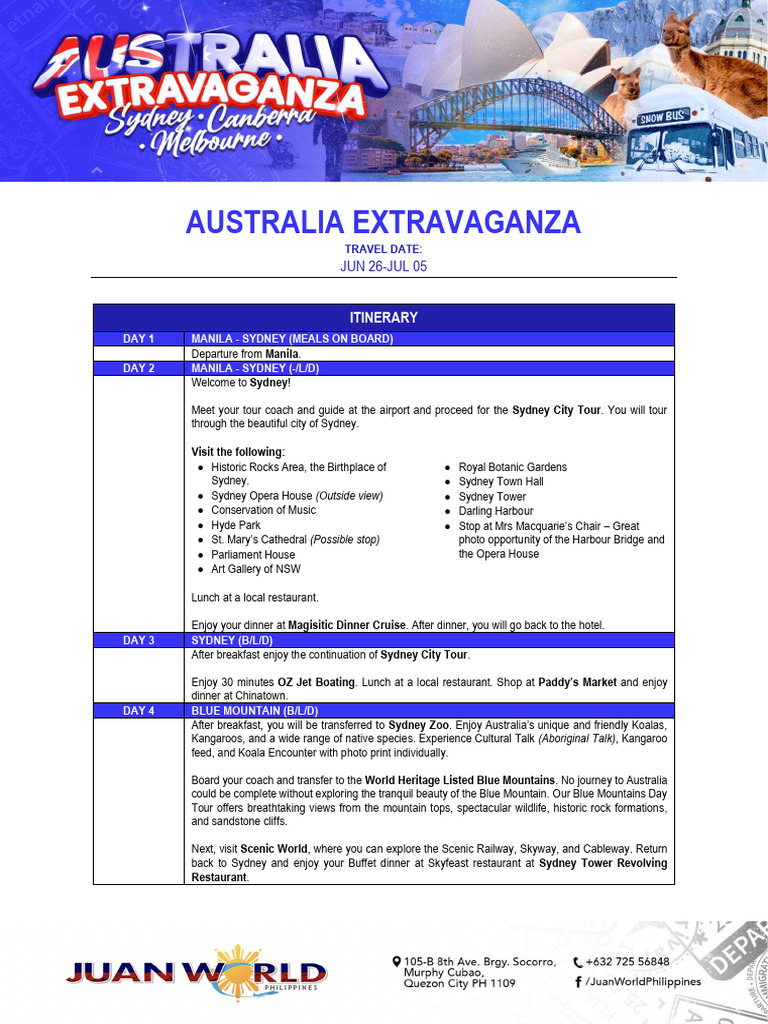 Australia Extravaganza | PDF | Sydney | Melbourne