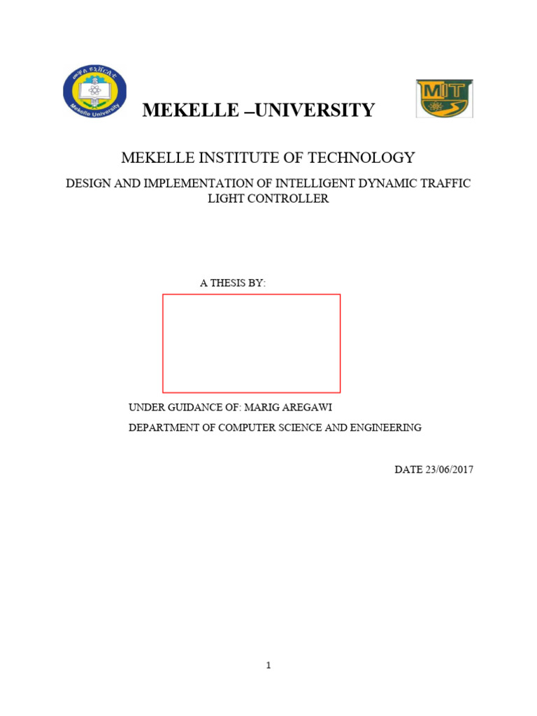 Mekelle University: Mekelle Institute of Technology | PDF | Traffic | Traffic Light