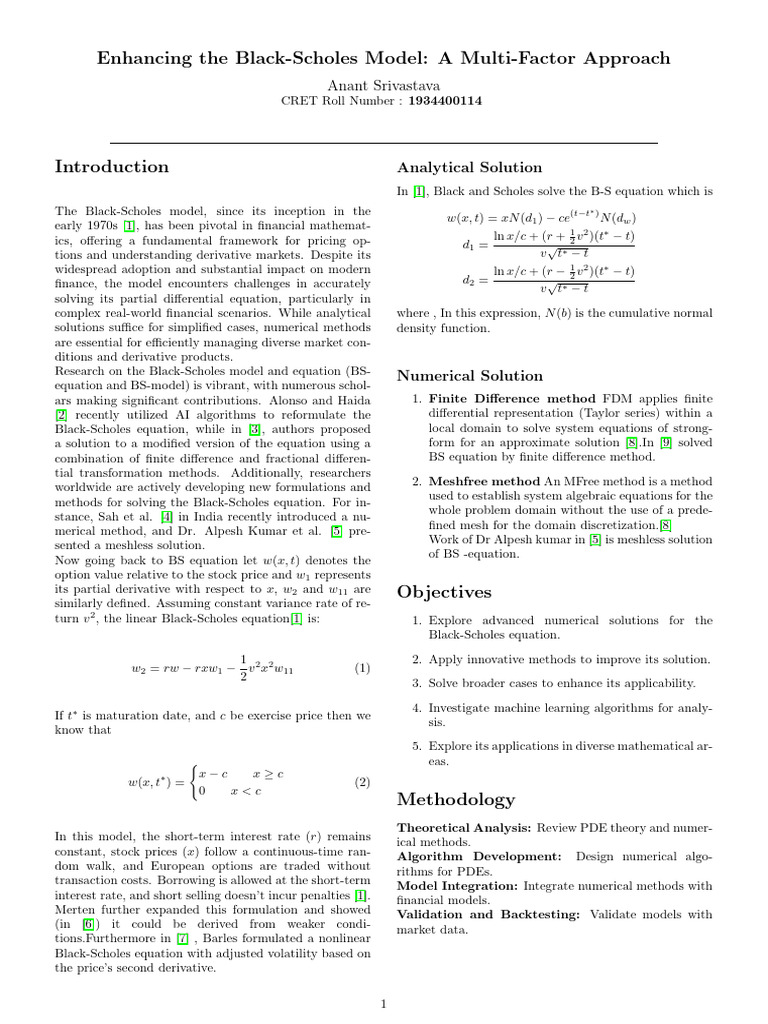 Research - Proposal - Black-Scholes Equation | PDF | Black–Scholes ...
