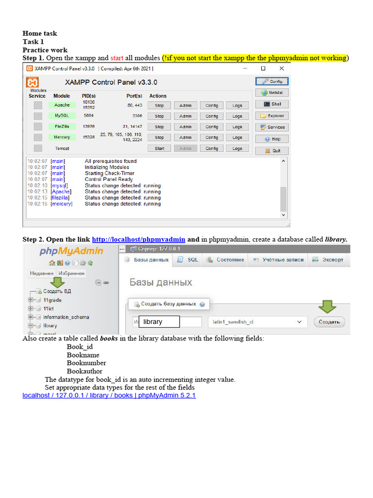 handout1newинструкция | PDF | Php | Databases