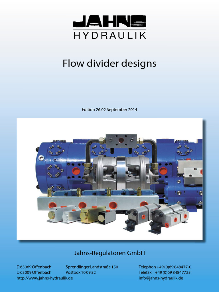 Flow Divider Designs | PDF | Valve | Pump