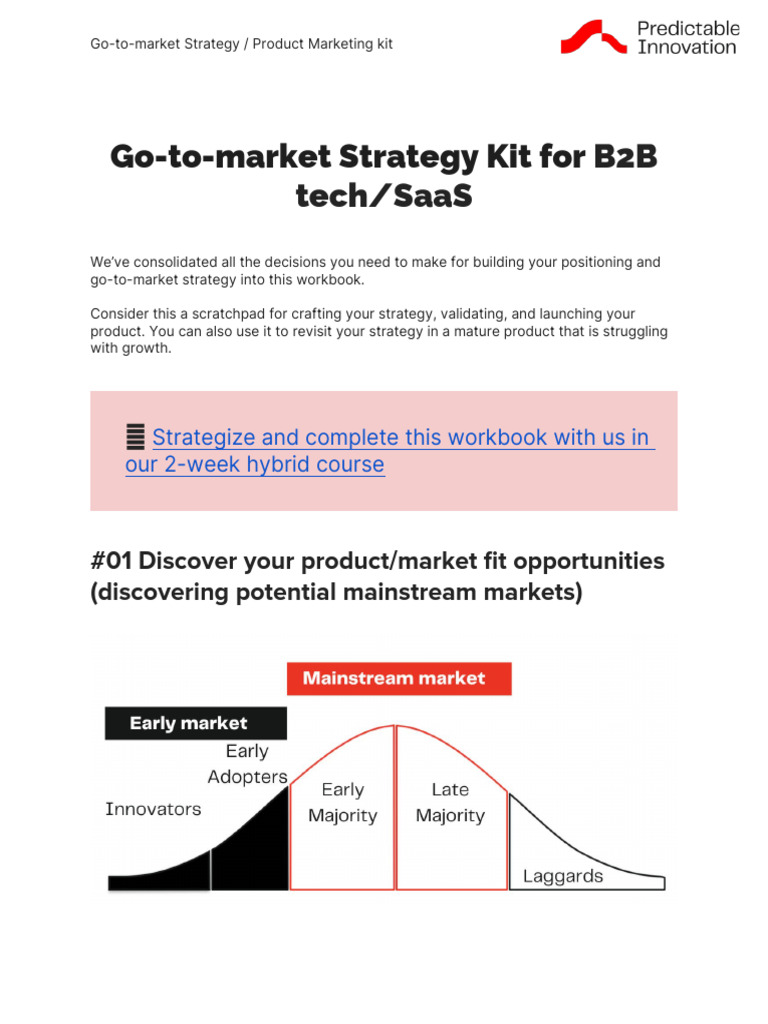 Go-To-Market Strategy Kit Predictable Innovation | PDF | Marketing ...