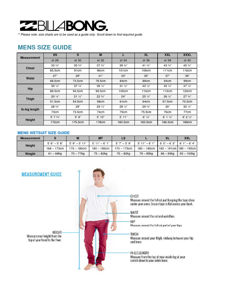 Eng Billabong Size Man | PDF