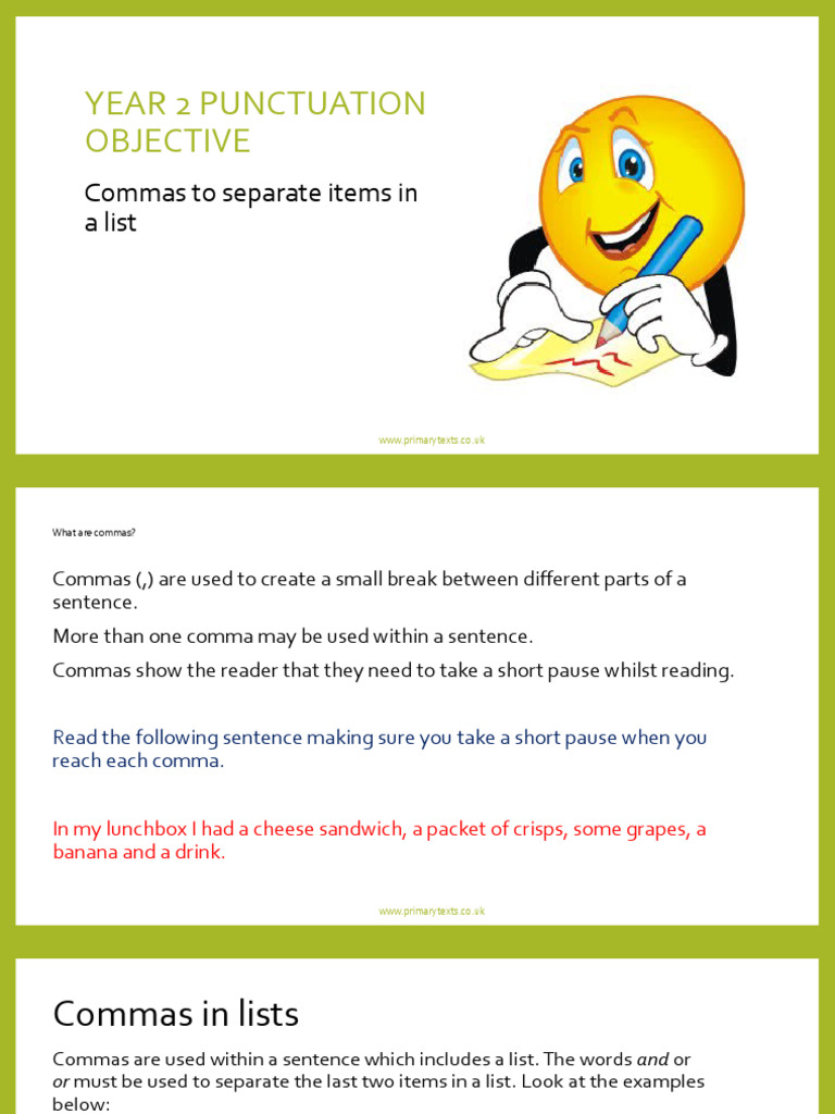 Yr 2 Commas in Lists Ptexts | PDF | Zoology