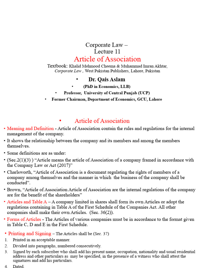 Understanding Articles of Association | PDF | Legal Liability | Common Law