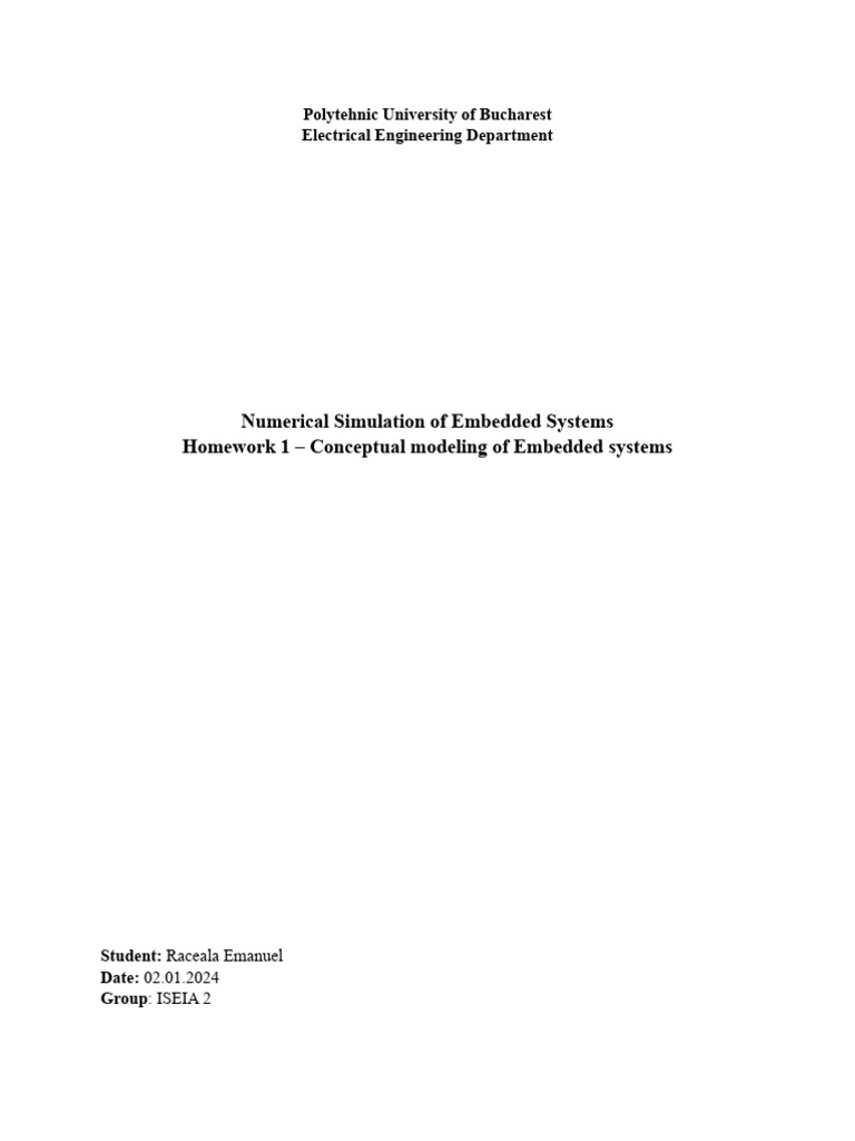 Numerical Simulation of Embedded Systems Homework 1 - Conceptual Modeling of Embedded Systems ...