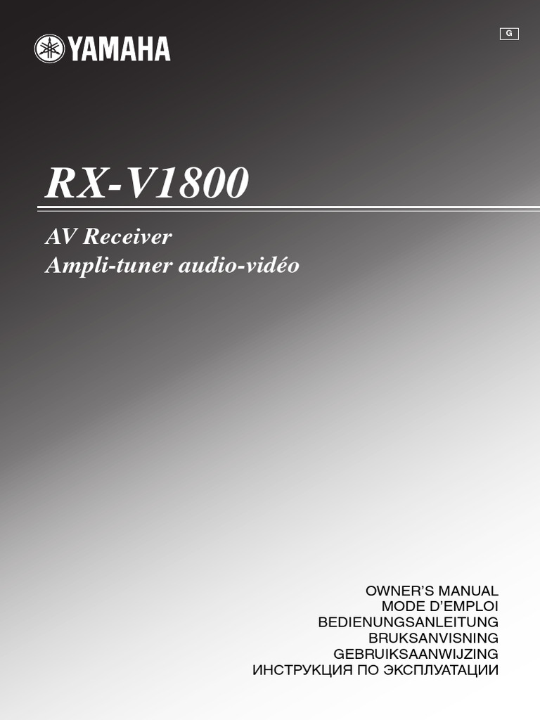 Yamaha RX-V1800 G | PDF | Video | Display Technology