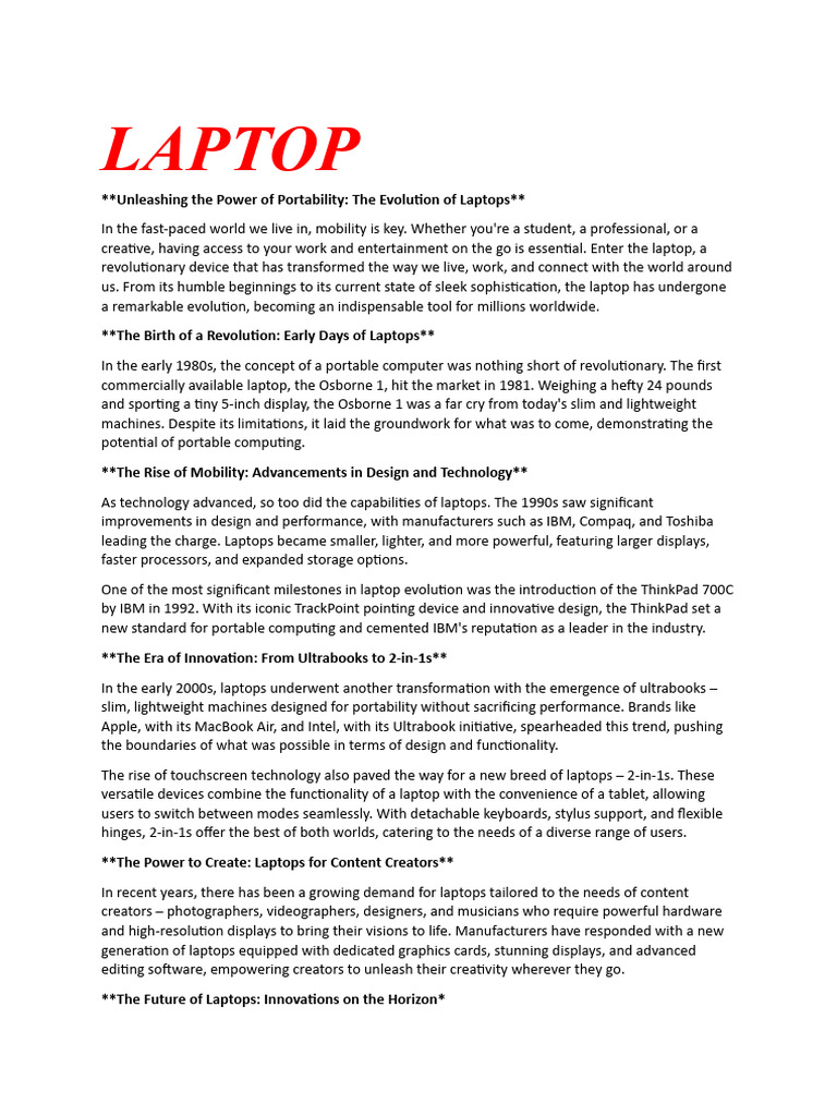 Laptop | PDF | Laptop | Computing