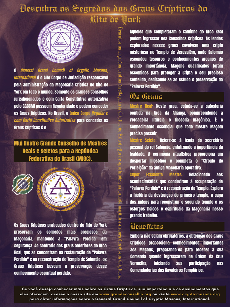 Graus Crípticos - MIGC | PDF | Maçonaria
