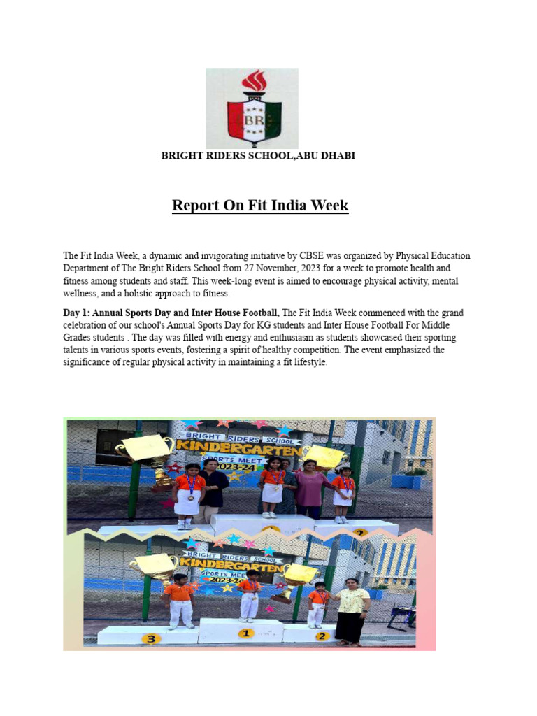 Fit India Week Highlights at School | PDF | Physical Fitness | Yoga