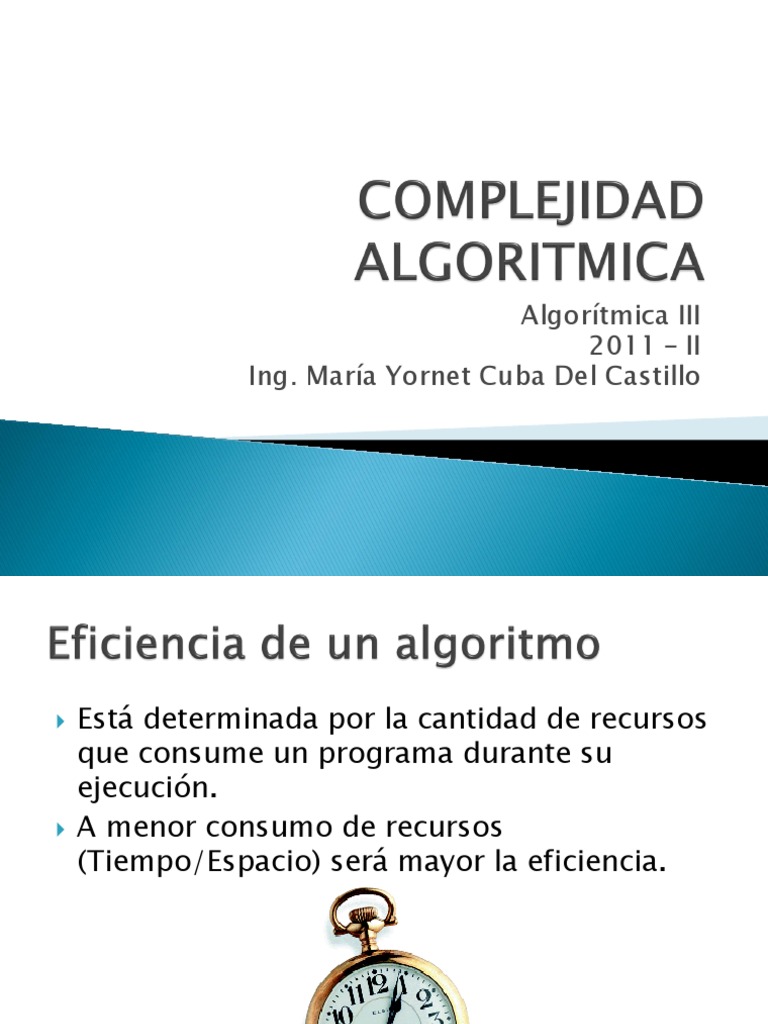 Complejidad Algoritmica | PDF | Teoría de la complejidad computacional ...