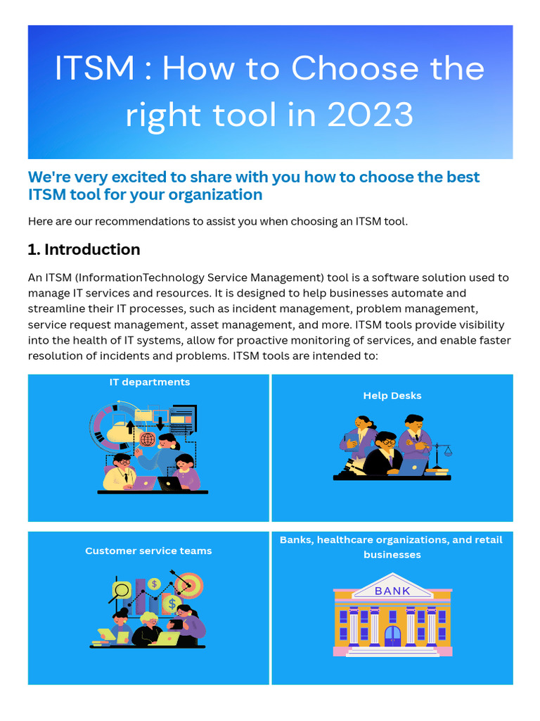 How To Choose The Best ITSM Tool | PDF | It Service Management | Business