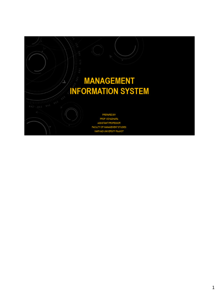 Unit-1 PPT VH | PDF | Information | Management Information System