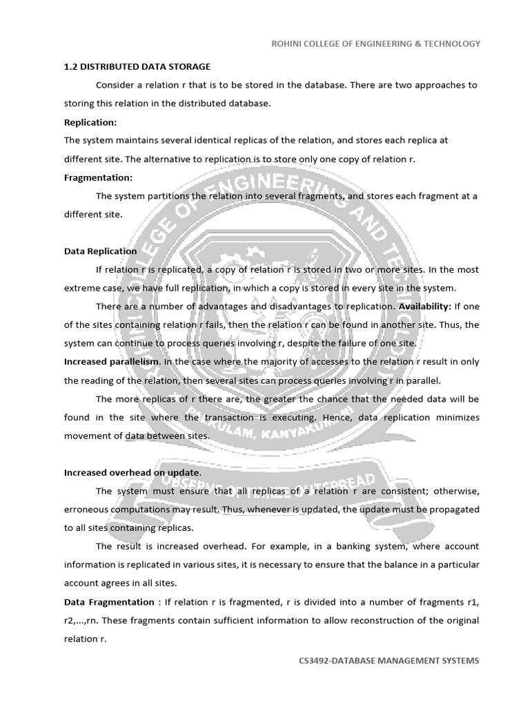 Rohini College of Engineering & Technology: Cs3492-Database Management Systems | PDF ...