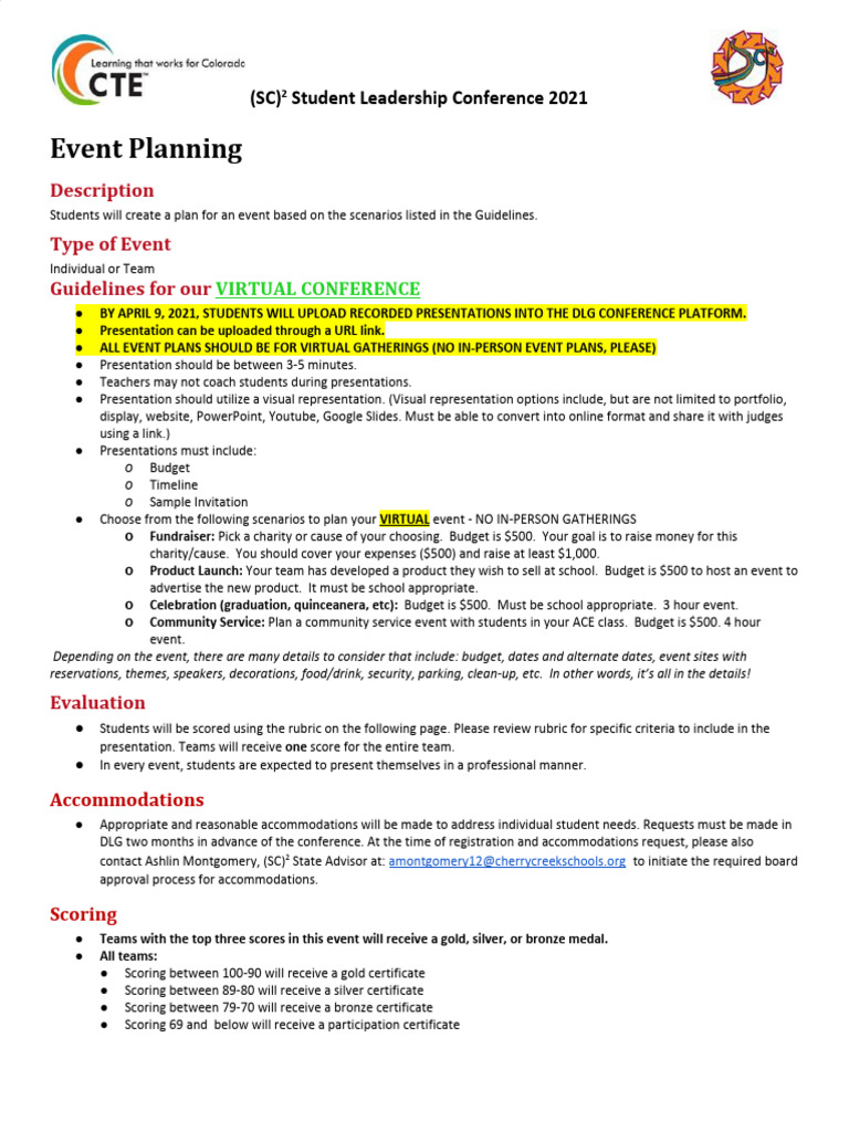 21 Event Planning | PDF | Rubric (Academic) | Human Communication